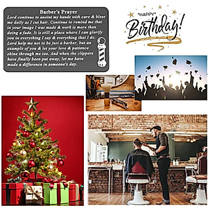 Gzrlyf Barber's Prayer Wallet Card Metal Wallet Insert Inspirational Gifts for Hairdresser Hairstylist (Black)