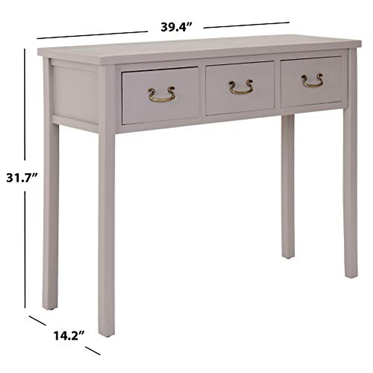 SAFAVIEH Home Collection Cindy Farmhouse Quartz Grey 3-Drawer Console Table