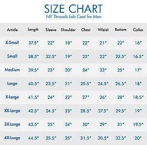 NY Threads Professional Lab Coat for Men Poly Cotton Long Sleeve Medical Coat, X-Small, Black