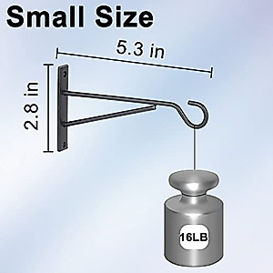 Eyrosa 5.3" Hanging Plant Hooks, 6 Pack Hanging Basket Bracket Wall Hooks, Plant Hangers Outdoor for Fence, Lantern,Wind Chime