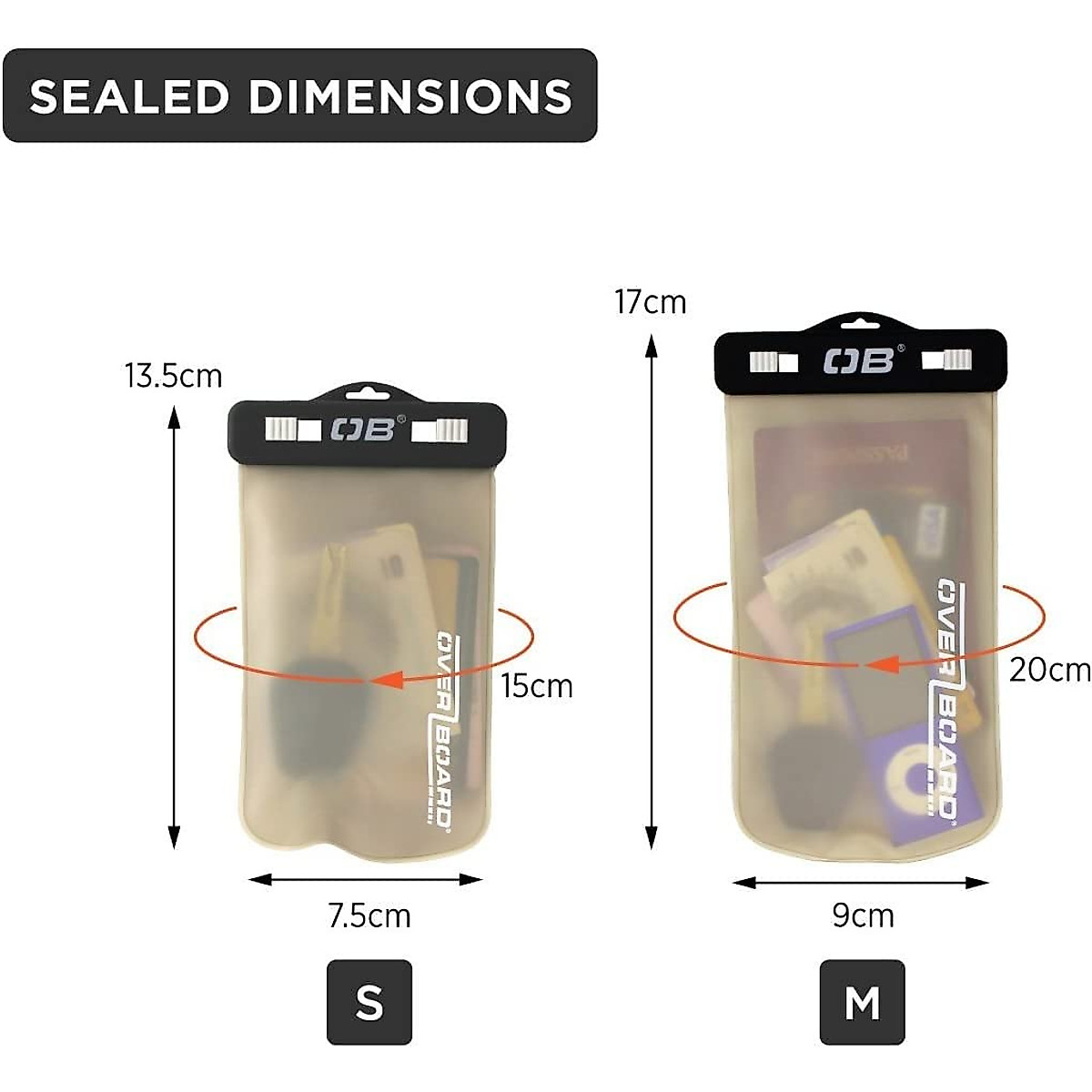 OverBoard Waterproof Universal Case, Frosted, Medium