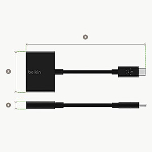 Belkin RockStar 3.5mm Audio + USB-C Charge Adapter (USB-C Audio Adapter for Note10, Pixel 3, Pixel 3XL, Ipad Pro and More)