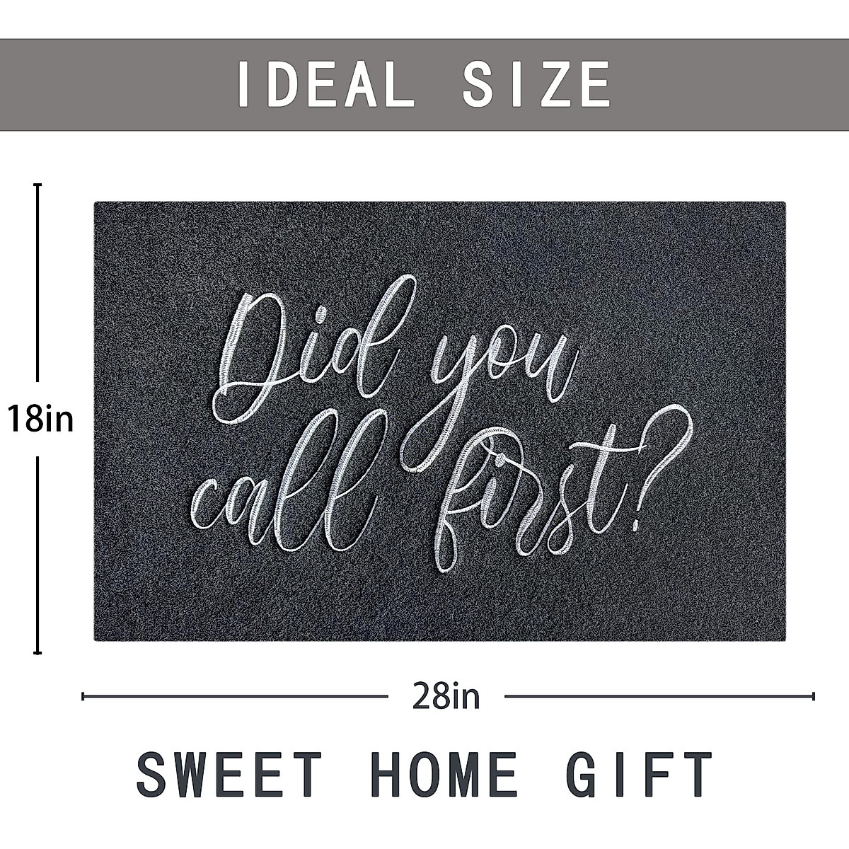 Did You Call First Doormat Entry Welcome Mat for Front Door Outside Entryway Funny Doormat Non Slip Rubber Backing Heavy Duty Low Profile Mats for Entry Patio