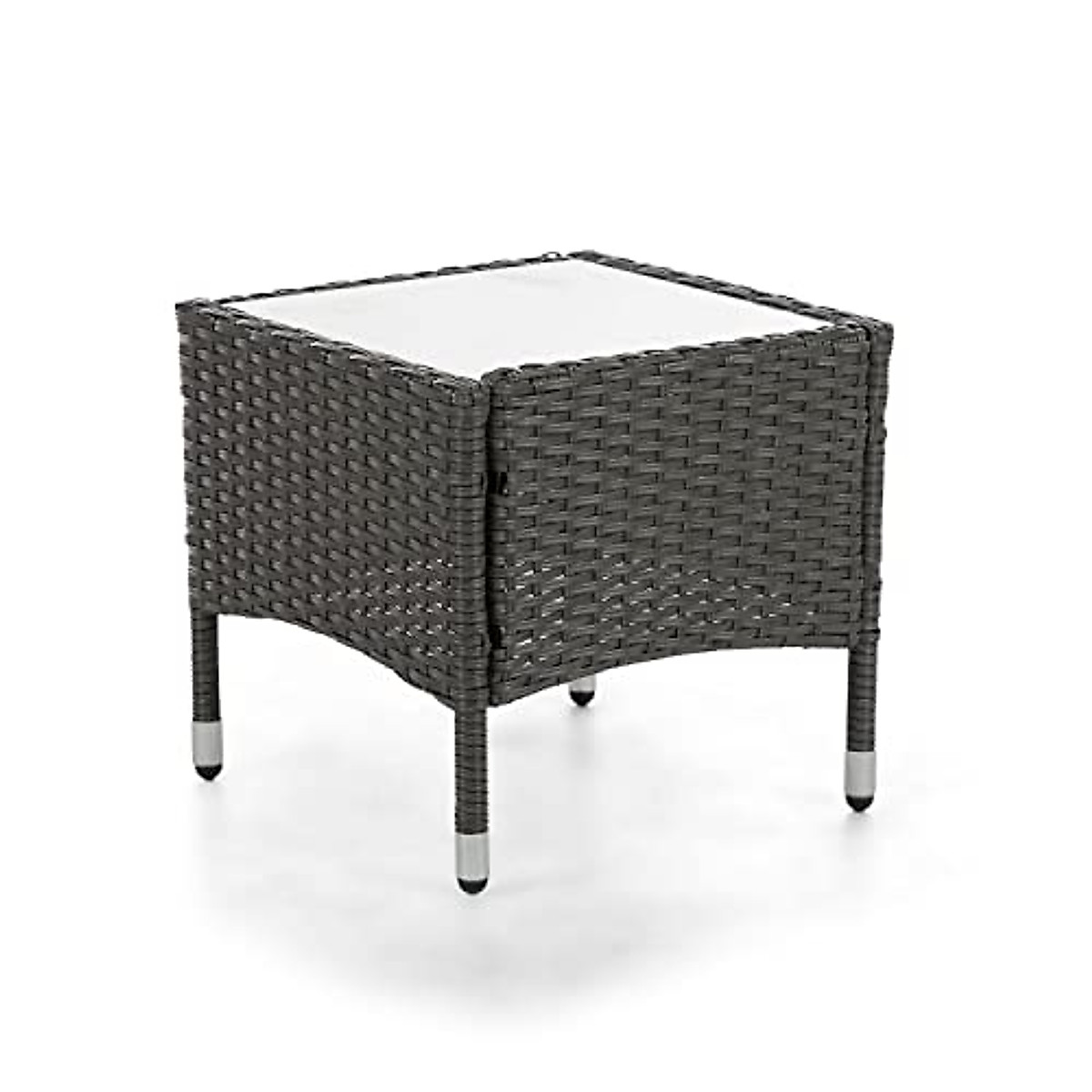 Muse & Lounge Co. Mobler 3-Piece Outdoor Wicker Conversation Bistro Set, Space Saving Patio Furniture for Garden, Poolside, Yard, Gray