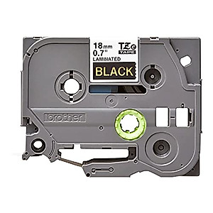 Brother Tze344 Tze Standard Adhesive Laminated Labeling Tape, 3/4-Inch W, Gold On Black
