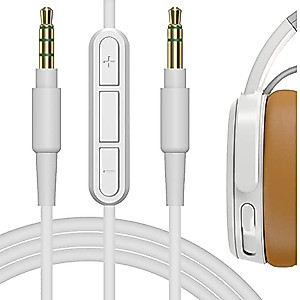 Geekria QuickFit Audio Cable with Mic Compatible with Skullcandy Hesh Evo, Crusher Evo, Hesh 3 Cable, 3.5mm Aux Replacement Stereo Cord with Inline Microphone and Volume Control (6 ft/1.7 m)