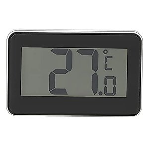 Hanging Electronic Thermometer, Compact Thermometer, Magnetic ℃ / ℉ Display for Home Refrigerator(Black)