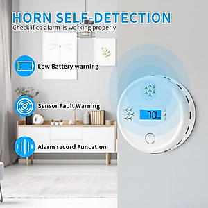 Carbon Monoxide Alarm Detector,CO Gas Monitor Alarm Detector,CO Sensor with LED Digital Display, 85dB Sound Alarm for Home,Office (Batteries NOT Included) (1piece)