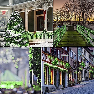 BEEWIN 2 Pack Solar Fairy Lights Outdoor,33ft 100LED Solar Powered String Lights Waterproof,8 Modes Green Solar Christmas Lights for St. Patrick's Day,Halloween,Patio,Yard,Wedding,Party (Green)