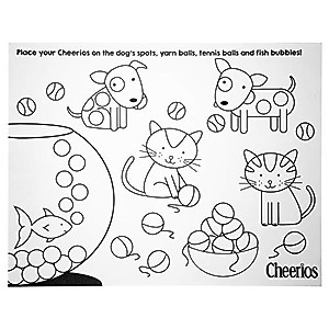 SCS Direct Cheerios Tear-Off Kids Activity Placemats 30 Pack (10 Designs)- Educational Disposable Table Place Mats (13" x 10.5") - Use with Cheerios for Even More Fun!
