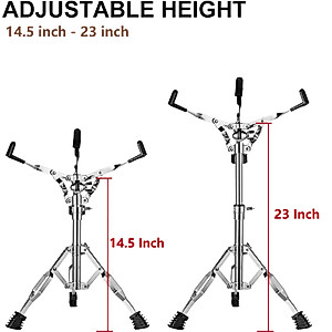 Snare Stand & Drum Sticks Holder, Lightweight(5lb),Double braced tripod construction,for 10 to 14 Inch Snare Drums