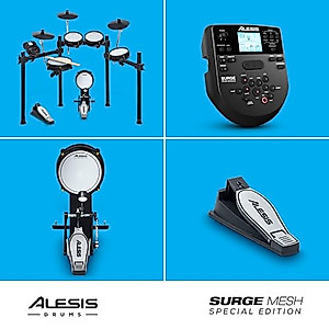 Alesis Drums Surge Mesh SE Kit - Electric Drum Set with USB MIDI Connectivity, Quiet Mesh Heads, Drum Module, Solid Rack, 40 Kits and 385 Sounds