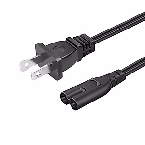8.2ft Power Cord Replacement for TCL Roku TV 55FS4610R 75R635 55US5800 55R635 32S3700 32S331 28S3750 32D2700 43UP120 65Q825 65R635 Marshall Stanmore Speaker 2 Prong Power Cord Cable