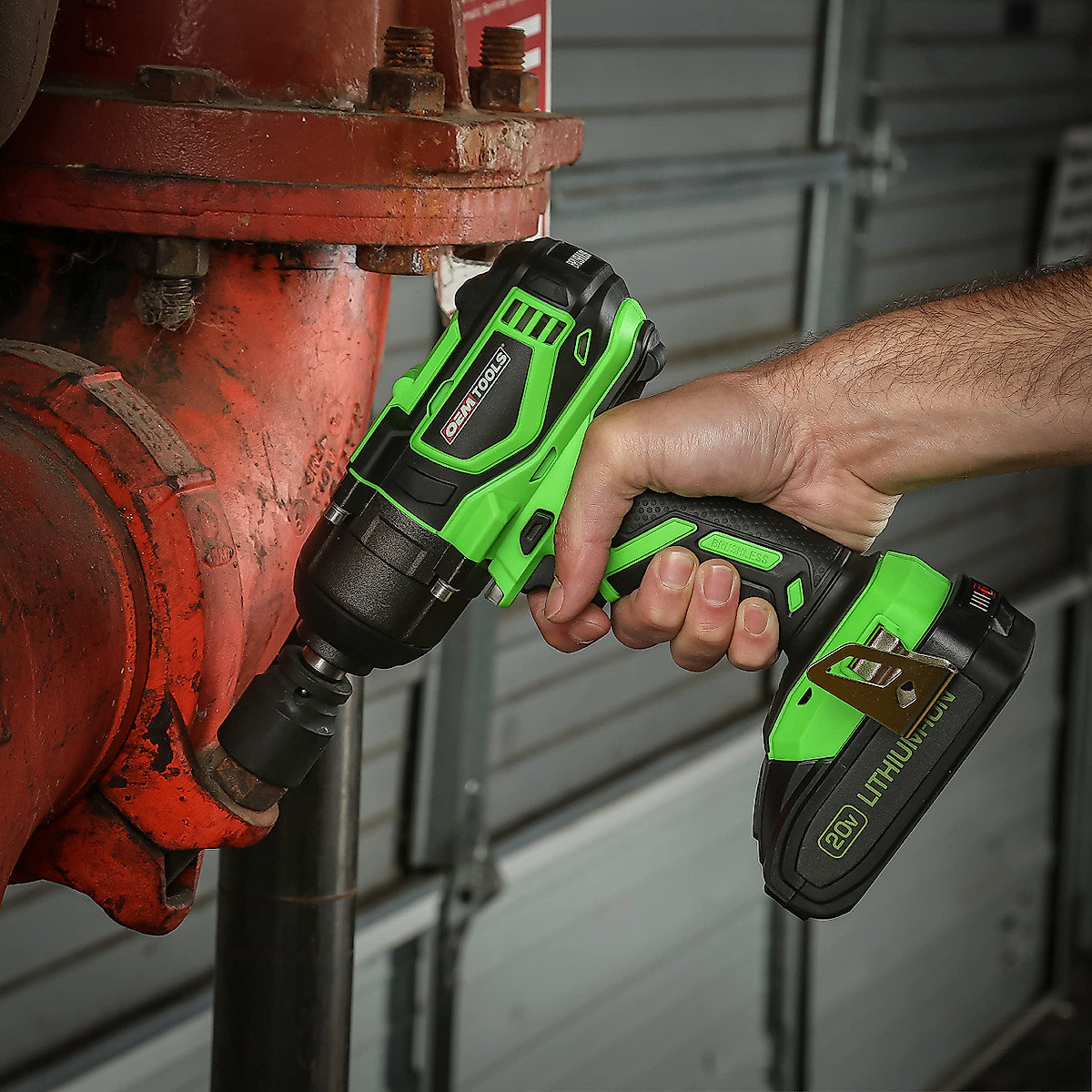 OEMTOOLS 24486 1/2" Impact Wrench, 20V Brushless Cordless Impact, Cordless Impact Wrench 300 Ft/Lb Torque, Variable Speed, 1/2 Impact for Lug Nuts and High-Torque Applications