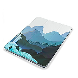 Forest Landscape Waterfall case Compatible with iPad Mini Air Pro 7.9 8.3 9.7 10.2 10.9 11 12.9 inch Pattern Cover New 2022 2021 Trifold Stand 3 4 5 6 7 8 9 Generation 518 (12.9 Pro 3/4/5 gen)