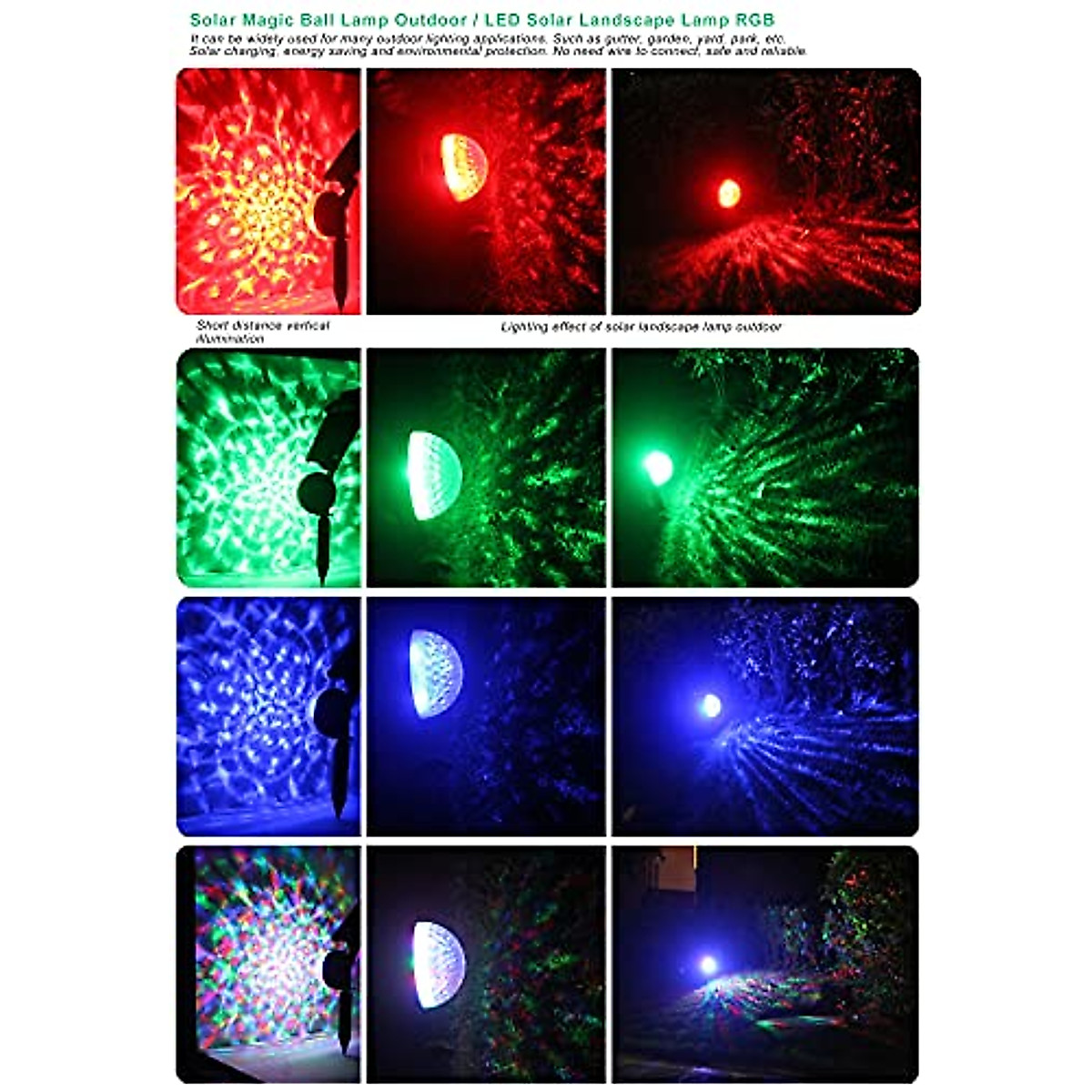 LED CONCEPT Solar Pathway Light RGB Outdoor, Solar Colorful Garden Lights, Waterproof Solar Powered Landscape Light for Walkway, Garden, Patio, Lawn, Yard(LC-Pathway Light-01)