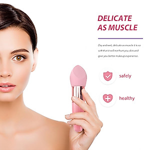 3Pcs Makeup Sponge Beauty Foundation Blending Sponge Makeup Sponge Wedge Foundation Sponges with Handle Cosmetic Professional Beauty Sponge Pink