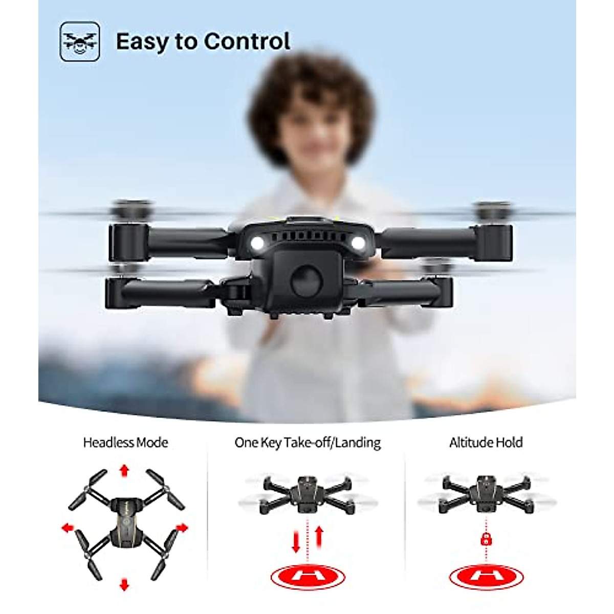 Mini Drone for Beginners, SYMA Portable Indoor Quadcopter with Altitude Hold,3D Flips,Headless Mode and Speed Switch, Easy to Fly Foldable Helicopter Plane Toy Gift for Boys Girls