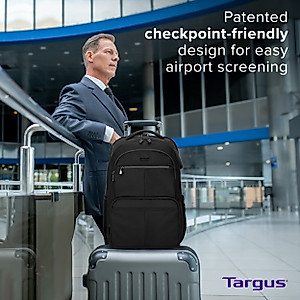 Targus Classic Commuter Laptop Backpack for 15.6-Inch Laptops, Lightweight and Durable Travel Backpack with Padded Compartment, RFID Protection, and TSA-Friendly Design, Black (TBB627GL)