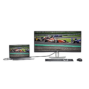 Dell S3422DW Curved Monitor - 34-inch WQHD (3440 x 1440) Display, 1800R Curved Screen, Built-in Dual 5W Speakers, 4ms Grey-to-Grey Response Time, 16.7 Million Colors - Silver