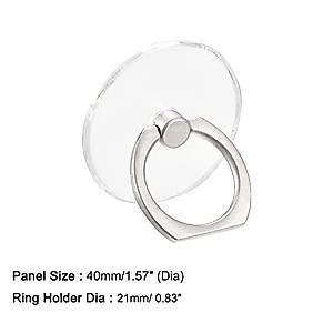 uxcell Transparent Phone Ring Holder, Clear Finger Grip Stand for Phone, Case, Tablet (Round Shape)