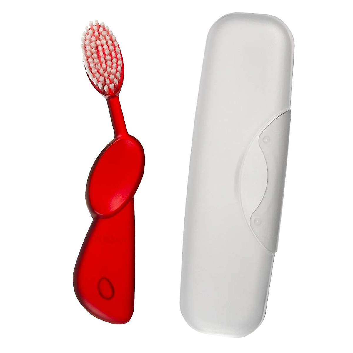 Radius Toothbrush Bundle - 1 Original Left Hand Toothbrush + 1 Travel Case [Colors May Vary]