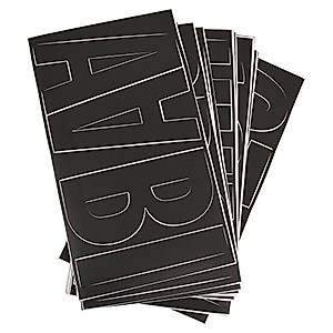 Westcott LetterCraft 6" Vinyl Removable Letter Stickers, Number Stickers and Symbol Stickers, Black, Franklin Gothic Font (15860)