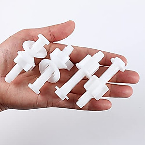 Toilet Seat Parts kit Including Screw and Nut for Top Mount Toilet Seat Hinges, Toilet Seat Screws Bolts Replacement Plastic
