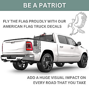 We The People Betsy Ross Flag 1776 Distressed American USA US Flag Truck Tailgate Vinyl Decal - 2 Pack - Stickers Preamble of The US Constitution fits Most Pickup Trucks (10" x 18", Matte Black)