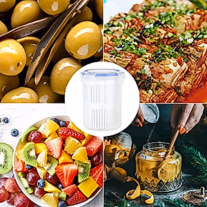 BestAlice 2 Pack Pickle Jar with Strainer Insert, Transparent Pickle Storage Container with Leaks-Proof and Lock It Lid, Pickle Holder Keeper Lifter, Barrel of Olive Jalapeno, Food Storage Container