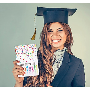 WaaHome You Did It Graduation Card for Her Him 2024, 4''x6'' Funny This Calls for Confetti Congrats Grad Gift Card For Girls Boys Seniors, Confetti Graduation Greeting Card with Envelope