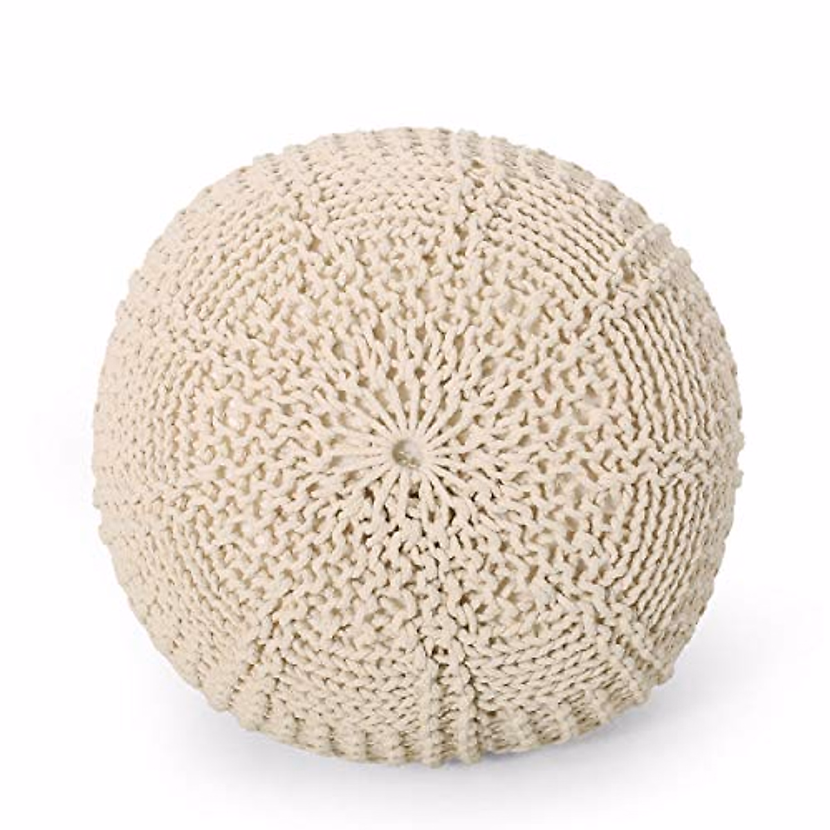 Christopher Knight Home Hortense Pouf, Ivory