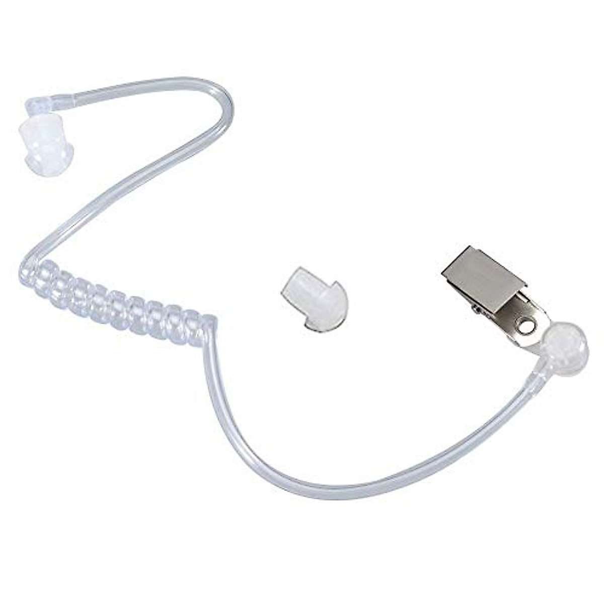 Replacement Acoustic Coil Tube with Clip for Walkie Talkie Earpieces of Baofeng Retevis Midland Kenwood Luiton Two Way Radios Headset (10 Tubes)
