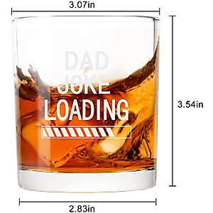 Dad Gift - Dad Joke Loading Whiskey Glass, Funny Old Fashioned Whiskey Glass for Men, Dad, New Dad, Father, Grandpa, Gift Idea for Birthday, Father's Day, Thanksgiving, Baby Shower