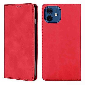 CyrGuard Phone Cover Wallet Folio Case for Oppo Reno 2, Premium PU Leather Slim Fit Cover for Reno 2, Good Design, Red