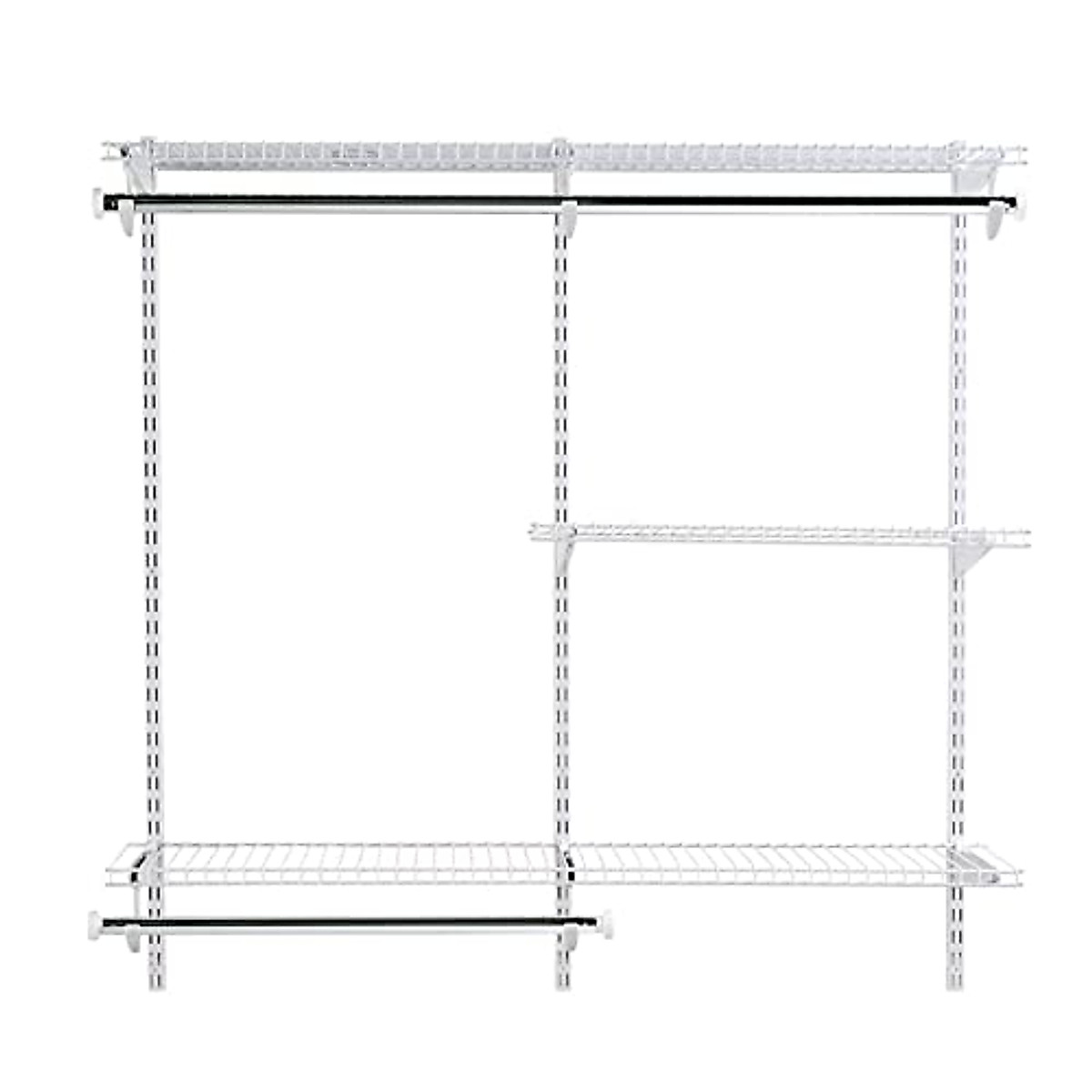 Rubbermaid Configurations 4-8 Feet Expandable Hanging and Shelf Space Custom DIY Closet Organizer Kit, White (2 Pack)