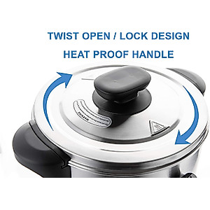 SYBO 2024 UPGRADE SR-CP-50B Commercial Grade Stainless Steel Percolate Coffee Maker Hot Water Urn for Catering, 50-Cup 8L, Silver