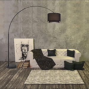Major-Q Modern 81" Arc Tall Living Room-Stand Up Arching Drum Shade Large Floor Lamp for Dinning/Bedrooms-Corner Lamp for Office Lighting
