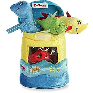 Aurora® Whimsical Dr. Seuss™ Dr. Seuss Fish Playset Stuffed Animal - Magical Storytelling - Literary Inspiration - Multicolor 8 Inches