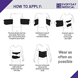 Everyday Medical Abdominal Binder Post Surgery - with Bamboo Charcoal Accelerate Healing and Reduce Swelling After C-Section, Abdomen Surgeries, Tummy Tuck, Bladder & Gastric Bypass Belly Girdle