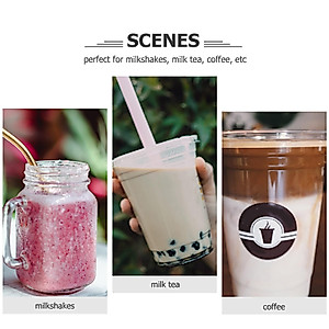 Plastic Straws 150pcs Disposable Spoon Straws Dual Use Drinking Spoon Straw for Milkshakes Shaved Ice (Mixed Color) Straws Disposable