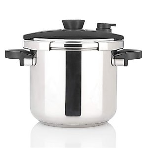 Zavor EZLock Stove Top Pressure Cooker 10 Quart - Canning Ready, Stainless Steel, Multi Pressure Levels, Easy Locking, Induction Ready, 4 Jar Canning Capacity, Digital Cookbook & Steamer Basket