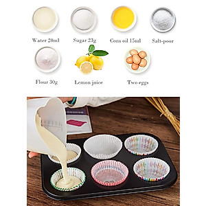 TWSCVC 6 Cup Muffin & Cupcake Pan, Nonstick Brownie Pan, Heavy Duty Carbon Steel Bake for Oven Baking -Gray