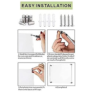 Ludery 11x14 Clear Acrylic Wall Mount Floating Frameless Picture Frame, Frameless Photo Frame Panel For Degree Certificat, Artwork,Family Portraits(Full Frame is 13x16)-1Pack