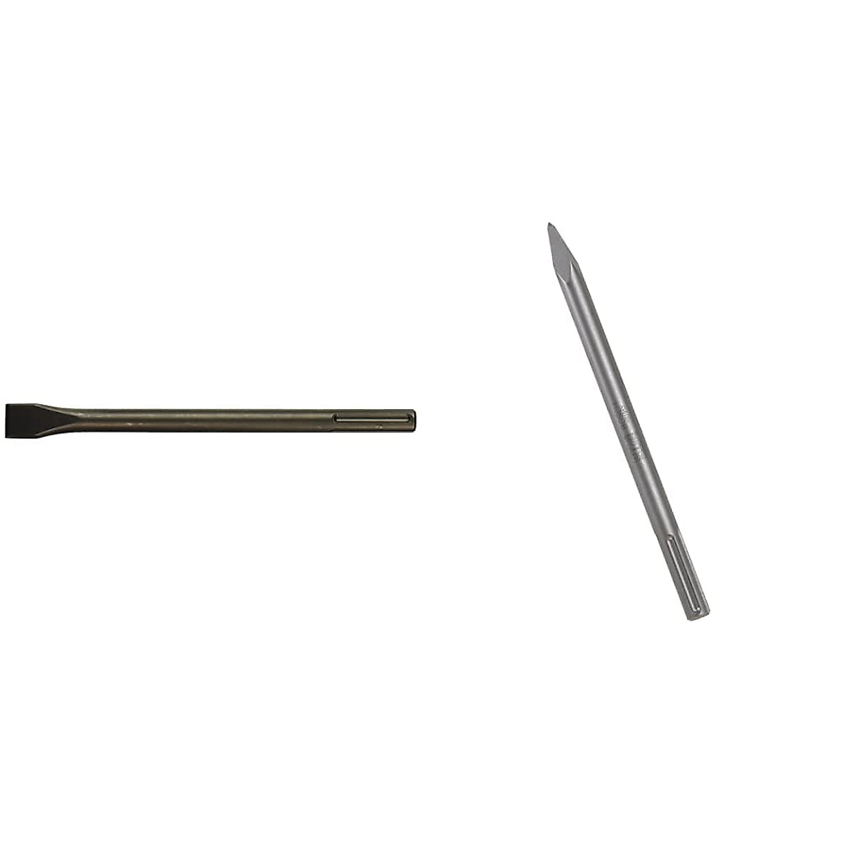 Bosch HS1911 SDS-max® Hammer Steel 12-in Flat Chisel, BlackwithBOSCH HS1913 12 In. Bull Point SDS-max Hammer Steel