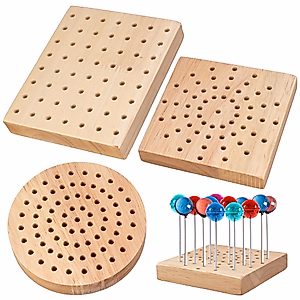 Cake Pop Stand, 3 Pack Wooden Cakepops Stand Display Holder 190 Holes for Dessert Table, Lollipop Holder Stand for Party, Birthday, Weddings, Anniversaries, Baby Showers, Fit 4mm Lollipop Sticks