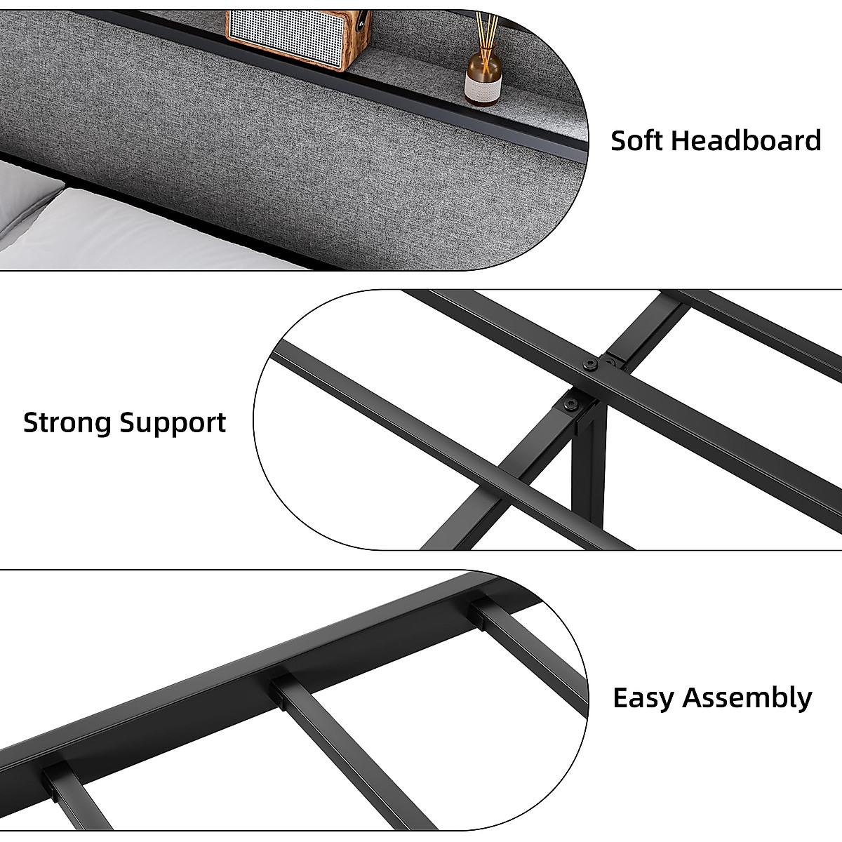 GAOMON Full Size Bed Frame with Headboard and Storage, Drawers Platform Bed Frames with Outlets, Sturdy, Noiseless, No Box Spring Needed, Easy Assembly