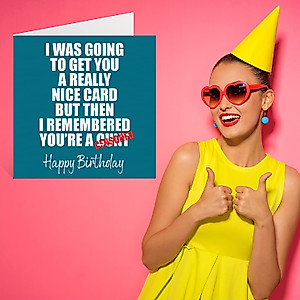 Funny Birthday Cards for Men Women - Really Nice Card - Rude Birthday Card for Mom Dad Papa Pops Brother Sister Son Daughter Grandma Grandpa, 5.7 x 5.7 Inch Joke Humor 30th 40th 50th Greeting Cards,