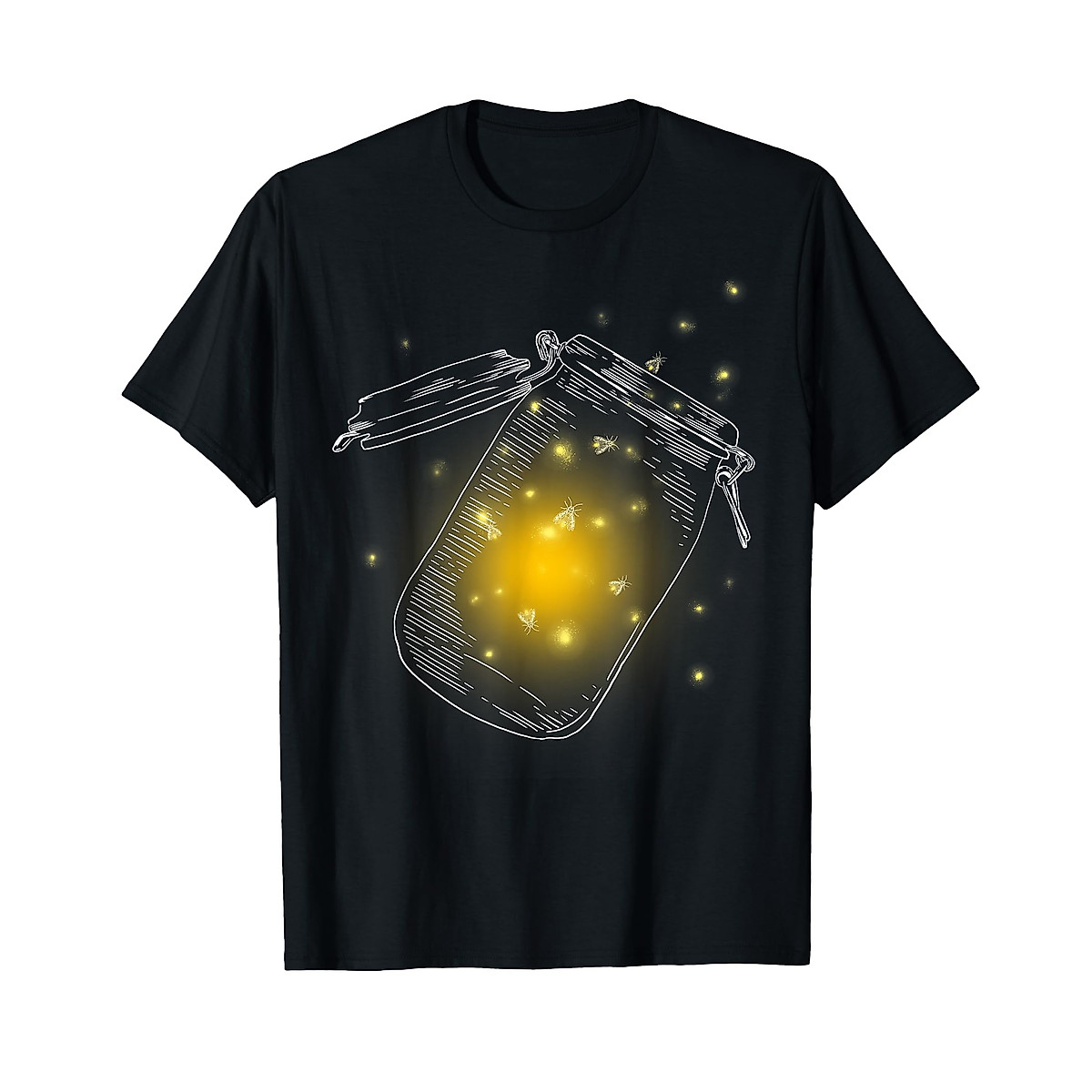 Adorable Mason Jar Fireflies Lightning Bugs Beetle Fly T-Shirt