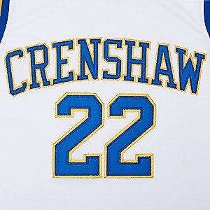 McCall #22 Wright #32 Love and Basketball Moive Crenshaw Basketball Jersey (#22 White, Large)